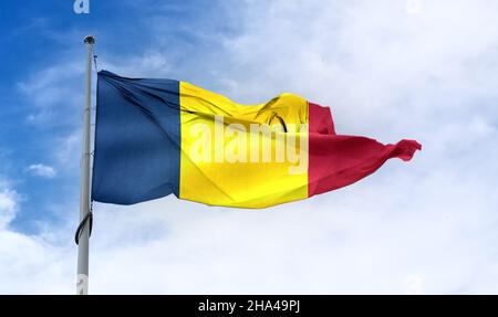 Chad flag - Fabric flag of Chad country, Background and wallpaper of ...