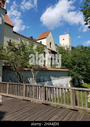grünwald castle,late medieval hilltop castle above the isar valley ...