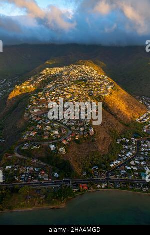 Aerial of Oahu Stock Photo - Alamy