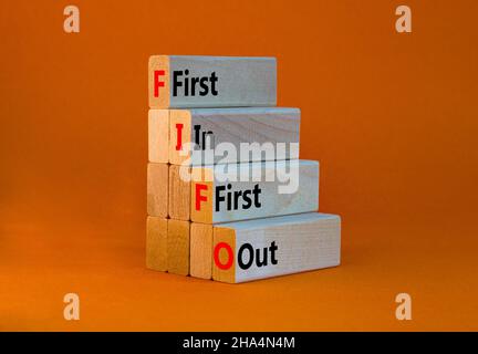 FIFO first in first out symbol. Concept words FIFO first in first out ...