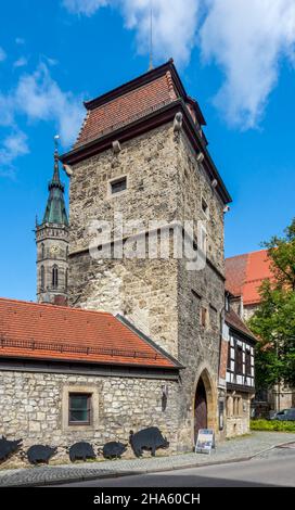 gate tower at the residential castle urach,bad urach,baden-wuerttemberg ...