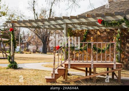 Sunny view of the Harn Homestead landmark at Oklahoma Stock Photo - Alamy