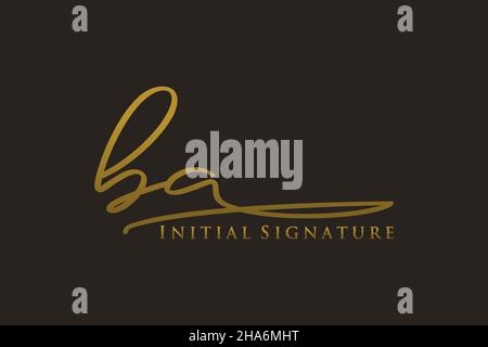 Initial Letter BA Logo - Handwritten Signature Logo - Vector Logo ...