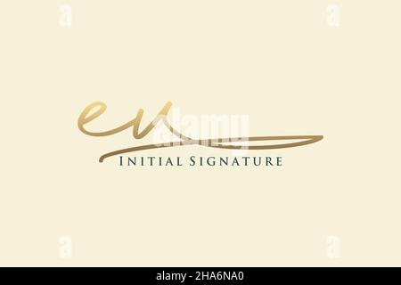 monogram EV alphabet initial line art logo vector, initial logo, logo ...