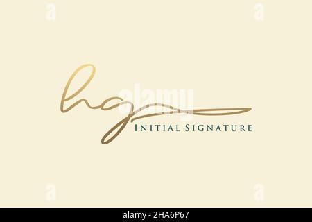 HG Handwritten Signature logo - Vector Logo Template for Beauty ...