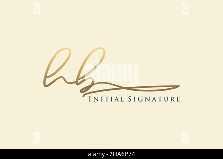 Initial Letter HB Logo - Handwritten Signature Logo - Vector Logo ...