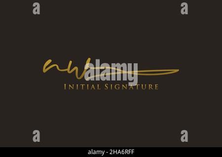 Initial Letter NW Logo - Handwritten Signature Style Logo - Simple ...