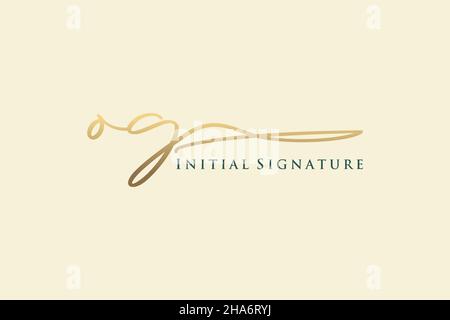 Initial Letter OG Logo - Hand Drawn Signature Style Logo - Simple ...