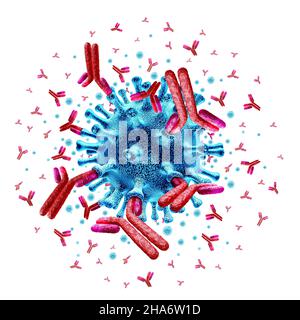 Antibody immunology and Immunoglobulin concept as antibodies attacking ...