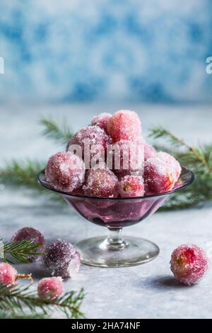Healthy Sour Candy Frozen Grapes. Christmas holiday dessert Stock Photo ...