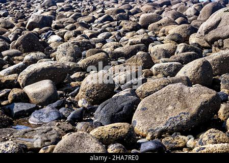 Pebble beach in summer at Machrie Bay on the Isle of Arran in Scotland ...