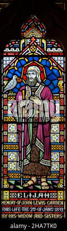 Stained glass window depicting Elijah the Prophet, Brampton Church ...