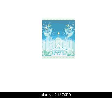 Decorated background with angels and Bethlehem Stock Vector Image & Art ...
