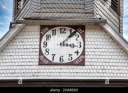 Huguenot church Kelze, Church clock, Symbol of death, Hofgeismar ...