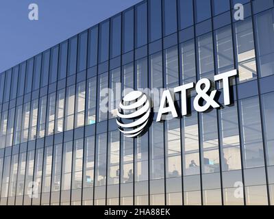 Dallas, TX, USA. October 31, 2021. Editorial Use Only, 3D CGI. AT&T ...