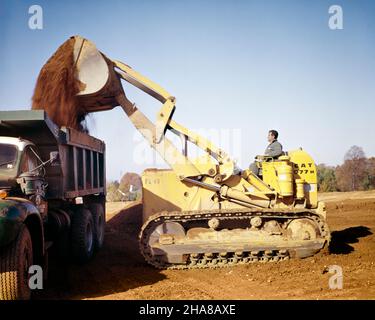 Old Dump truck of soil at construction site Stock Photo - Alamy