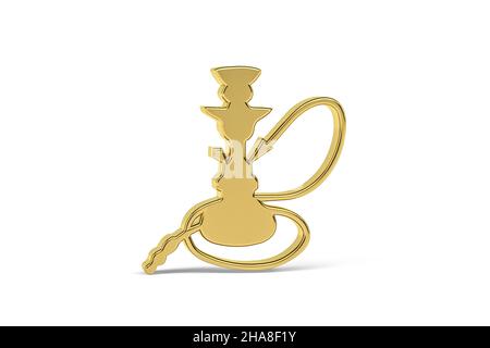 Golden 3d hookah icon isolated on white background - 3d render Stock Photo - Alamy