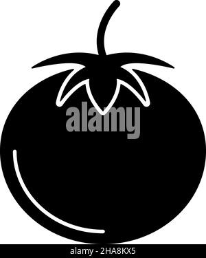 Tomato isolated design vector glyph icon. Vegetable sign. Graph symbol ...