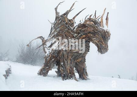 Drago Vaia in Lavarone; The largest wooden dragon in Europe in Lavarone ...