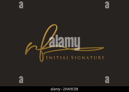Initial Letter RF Logo - Handwritten Signature Style Logo - Simple ...
