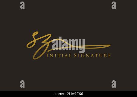 Initial Letter SZ Logo - Handwritten Signature Style Logo - Signature ...