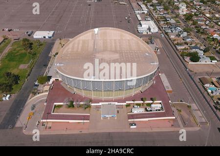 An aerial view of the Arizona Veterans Memorial Coliseum, Tuesday ...