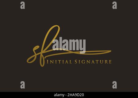 Initial Letter SF Logo - Handwritten Signature Logo - Simple Vector ...