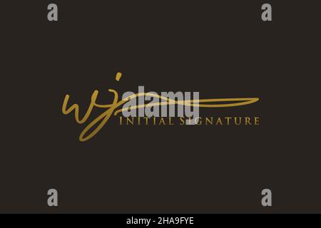 Initial Letter WJ Logo - Handwritten Signature Style Logo - Simple ...