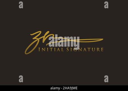 ZR Letter Signature Logo Template elegant design logo Sign Symbol ...