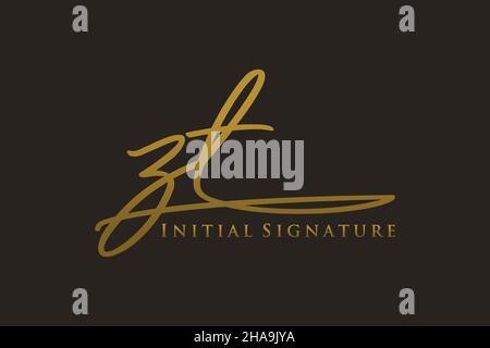 ZT Letter Signature Logo Template elegant design logo Sign Symbol ...