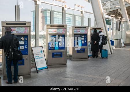 Vancouver skytrain ticket vending machine station Stock Photo - Alamy