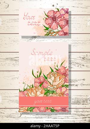 Peony flowers card Vector watercolor. Floral decor. Anniversary ...