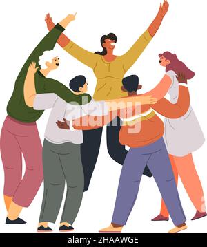 Happy Enjoying Celebrating Person, Vector Cartoon Stick Figure ...