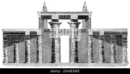 Illustration of Temple of Amun, Karnak Stock Photo - Alamy