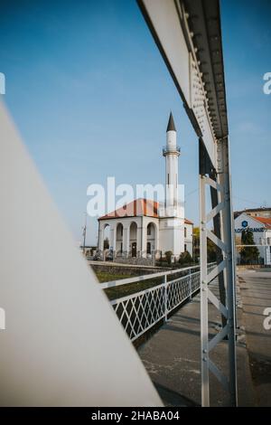 A vertical shot of a mosque in Brcko, Bosnia and Herzegovina Stock ...