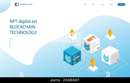 non-fungible token unit of data on a digital ledger on blockchain tech, NFT a unique digital or ...