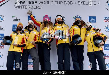 Laura Nolte and Leonie Fiebig of Germany start their first run of the ...