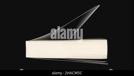 Elegant partially open book over dark background Stock Photo - Alamy