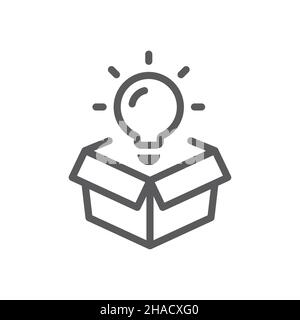 idea box symbol icon, black vector sign with editable strokes, concept ...