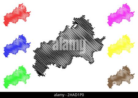 Kheda district (Gujarat State, Republic of India) map vector ...