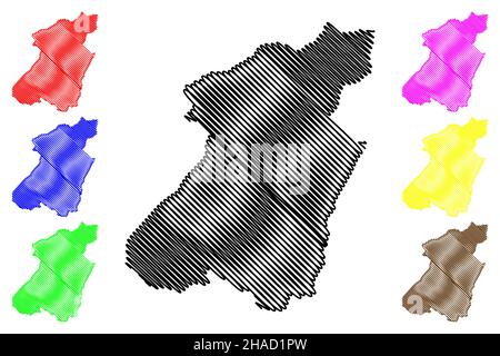 Kohima district (Nagaland State, Republic of India) map vector ...