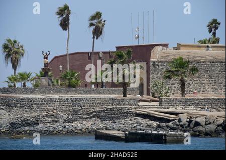 The statue of slavery freedom, Goree Island (Ile de Goree), UNESCO ...