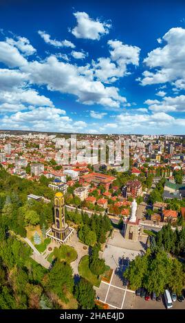 Panoramic view of Haskovo city, shot with a drone,Haskovo,Bulgaria ...