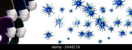 Typical surgical mask to cover mouth, nose. Protection concept, against ...