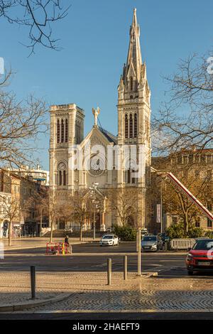 The historic center of Saint-Chamond, France, by night Stock Photo - Alamy