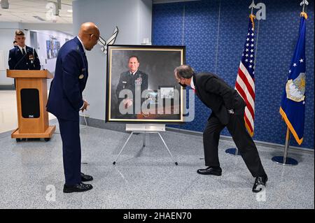 Air Force Gen. David Goldfein, right, chief of staff of the Air Force ...