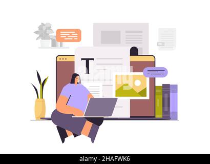 man article editor writing publicity post male journalist using laptop ...