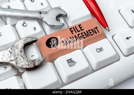 Text showing inspiration File Management. Business overview computer ...
