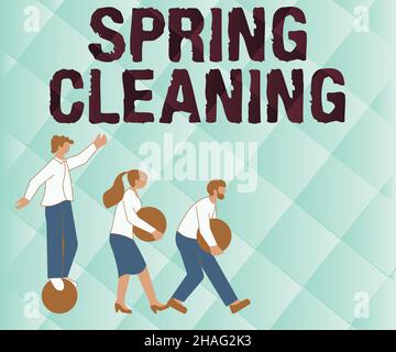 Text caption presenting Spring Cleaning. Business overview practice of ...