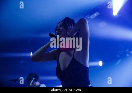 Leah Fay of indie rock band July Talk performs at Scotiabank Arena in ...